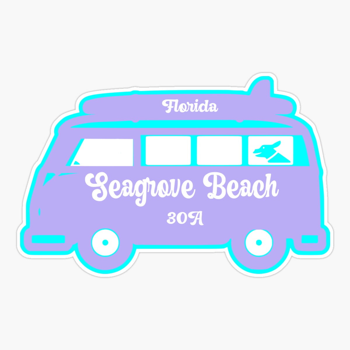 Maneki Seagrove Beach 30A Florida Bus Sticker, Phone Decal Water Bottle ...