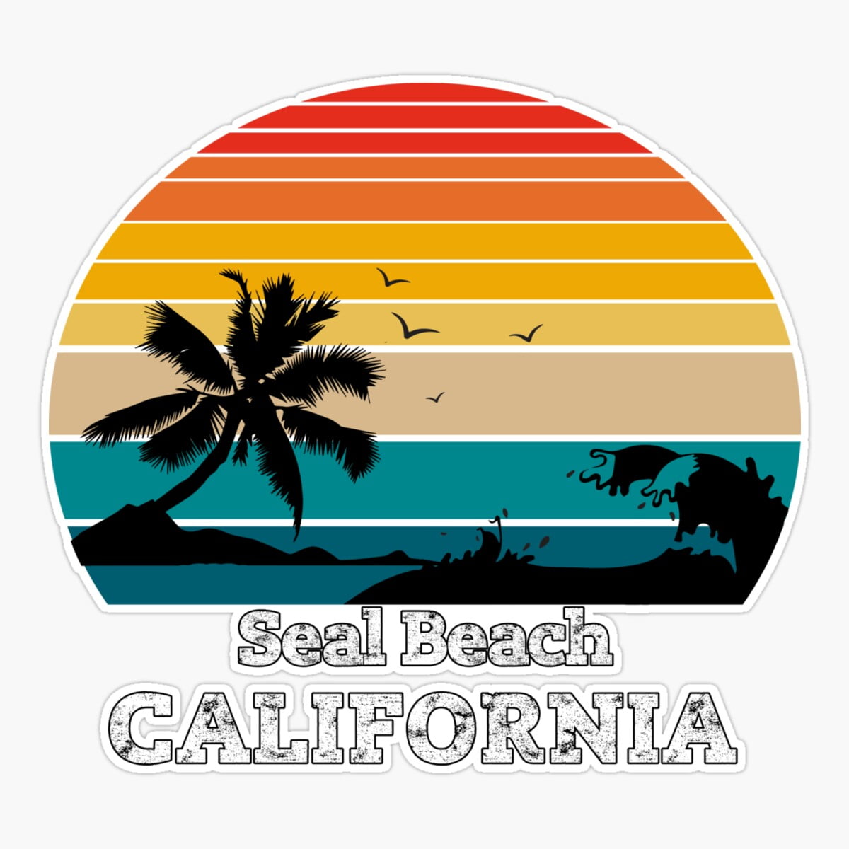 Maneki Seal Beach California Sticker, Phone Decal Water Bottle Stickers ...