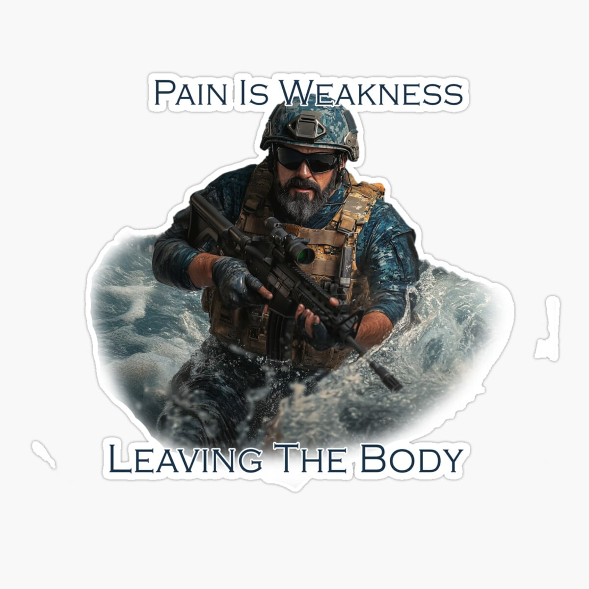 Maneki Seal Team - Pain Is Weakness Er, Phone Decal Water Bottle ...