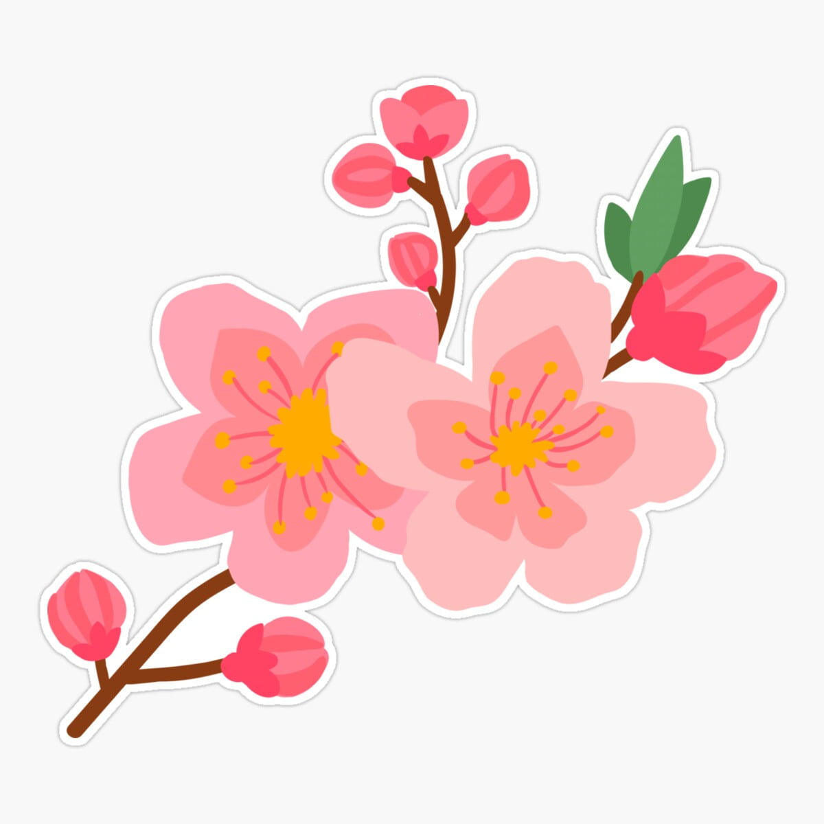 Maneki Seamless Japanese Wagara Plum Blossom Pattern Sticker, Phone ...