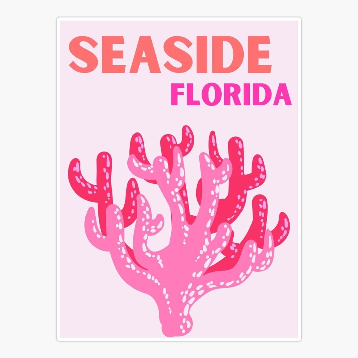 Maneki Seaside Florida Preppy Print Sticker, Phone Decal Water Bottle ...