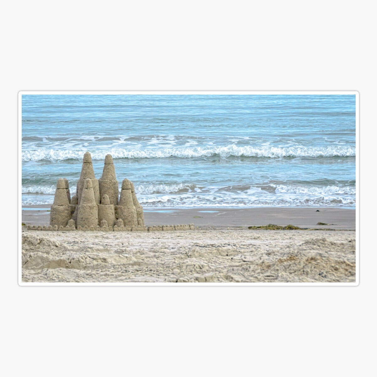 Maneki Seaside Sand Castle Sticker, Phone Decal Water Bottle Stickers ...