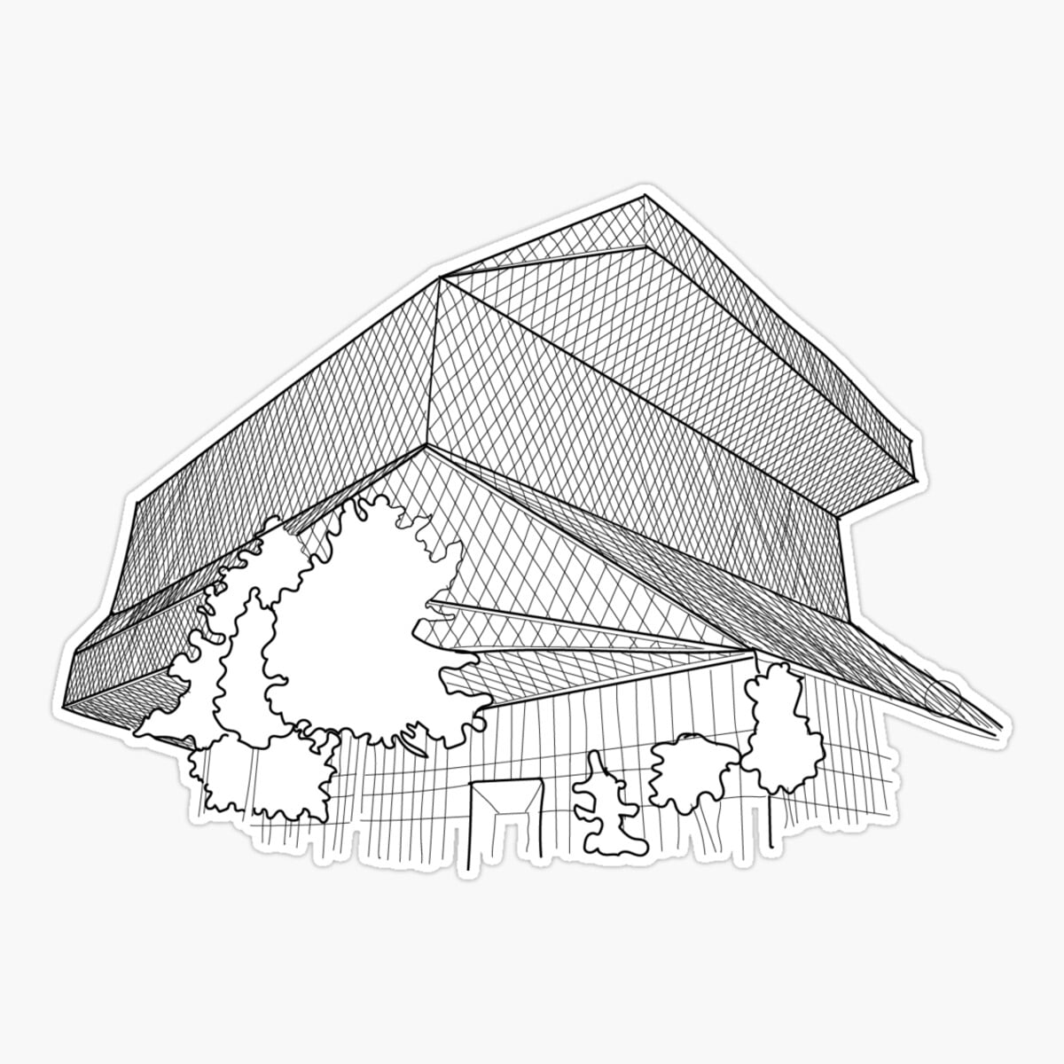 Maneki Seattle Library Sticker, Phone Decal Water Bottle Stickers Car ...