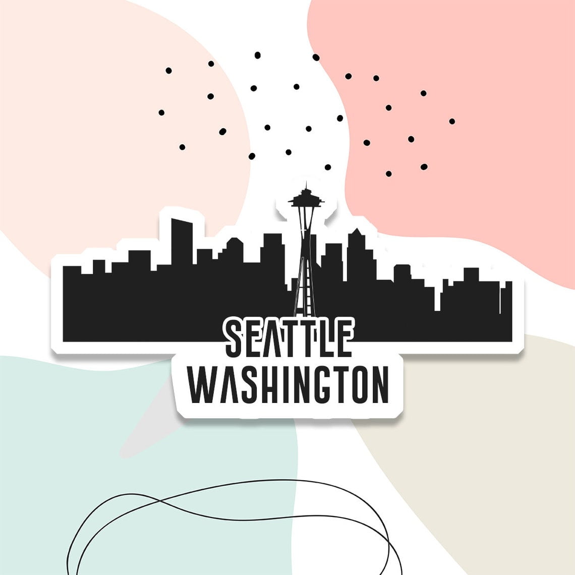 Maneki Seattle Skyline Vinyl Er, Washington State, Best Friend Gift ...