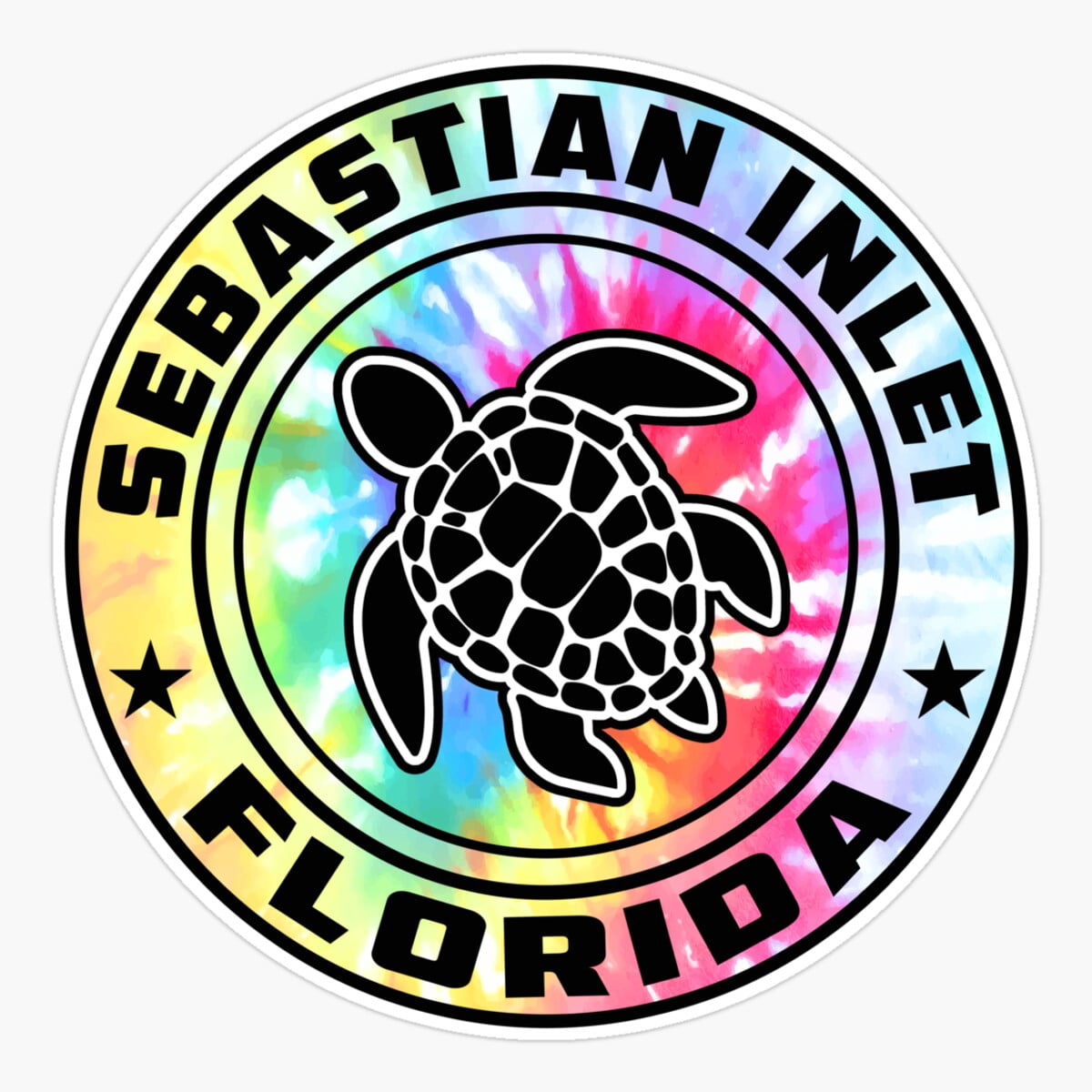 Maneki Sebastian Inlet Florida Sea Turtle Fl Sticker, Phone Decal Water ...