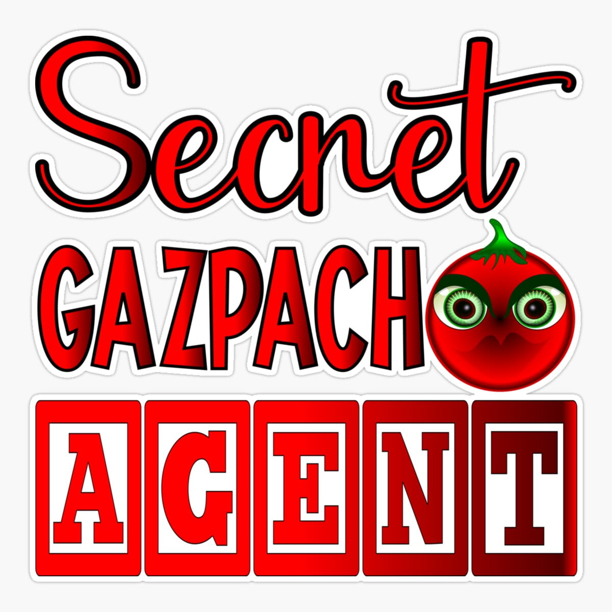Maneki Secret Gazpacho Soup Agent Sticker, Phone Decal Water Bottle ...