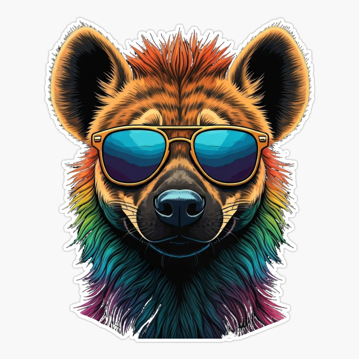 Maneki See Ya Hyena! Colourful And Cool Hyena Er, Phone Decal Water ...