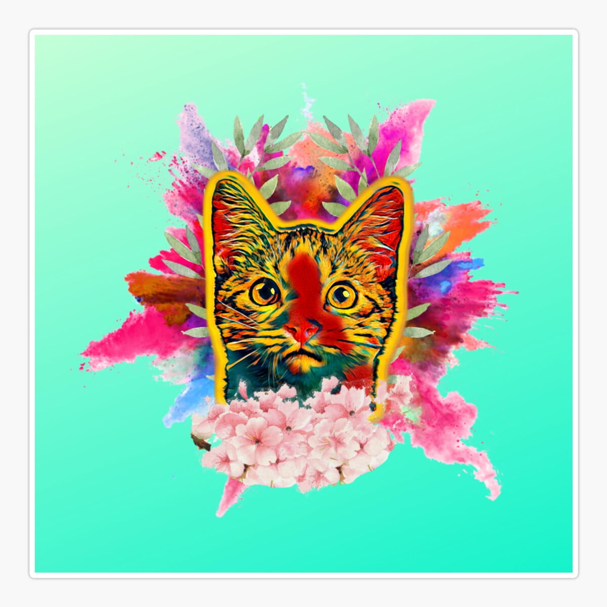 Maneki Sel-Purrtrait No. Rb-022 Sticker, Phone Decal Water Bottle ...