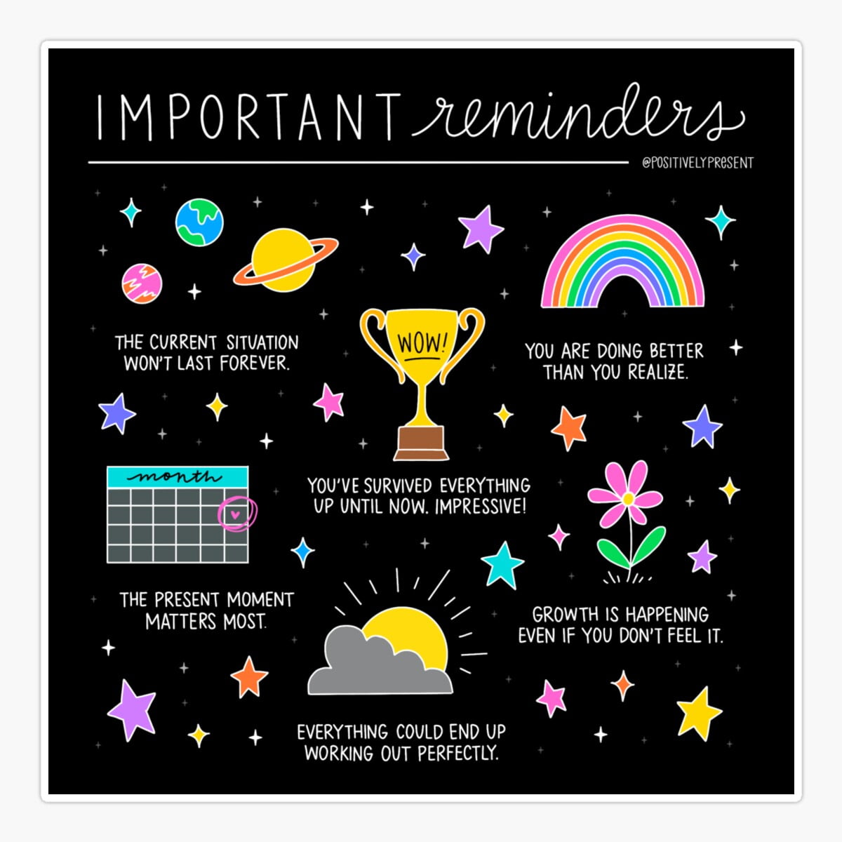 Maneki Self-Care Reminders - Positively Present Er, Phone Decal Water ...