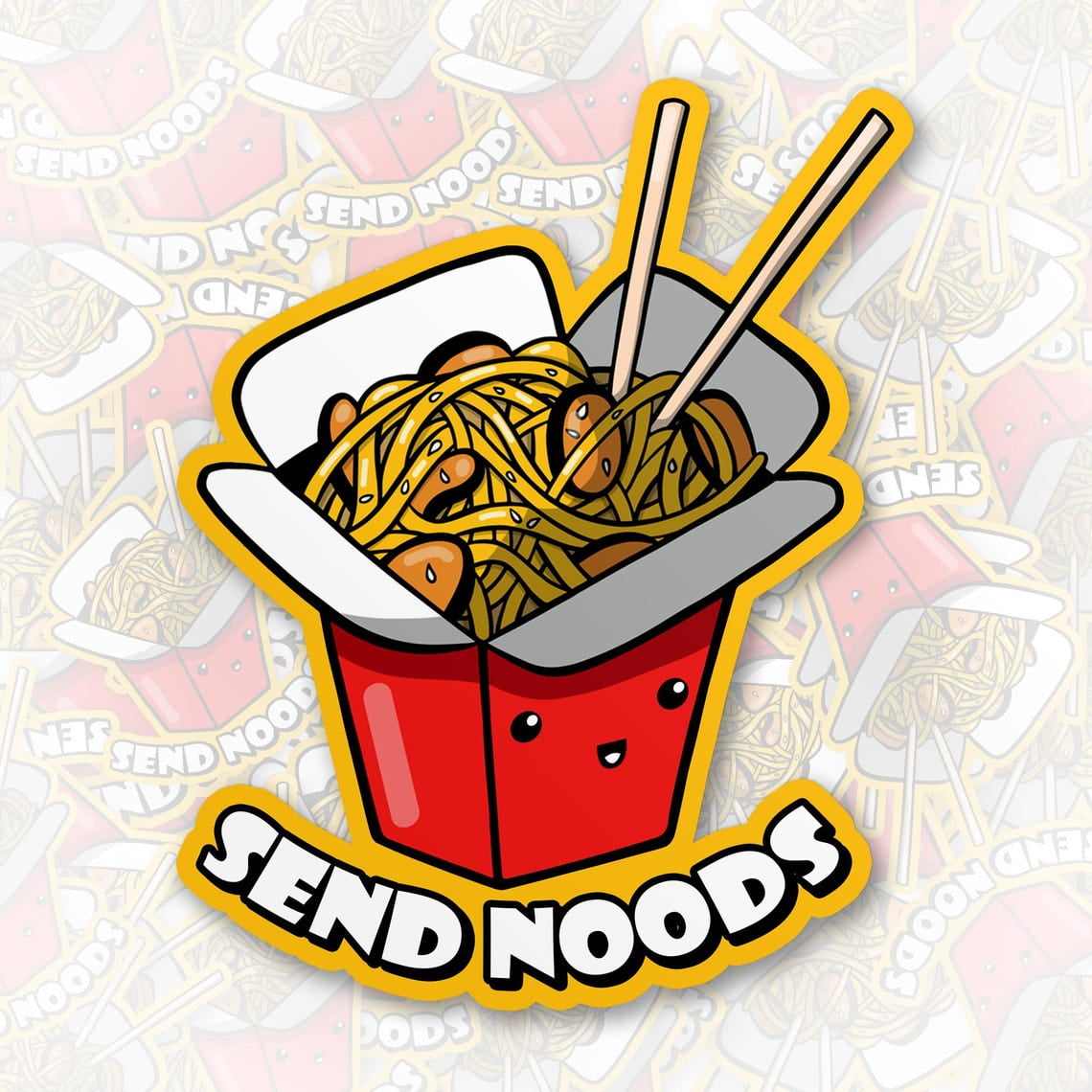 Maneki Send Noods Er, Funny Rude Cheeky Kawaii, Ramen Noodles Er, Decal ...