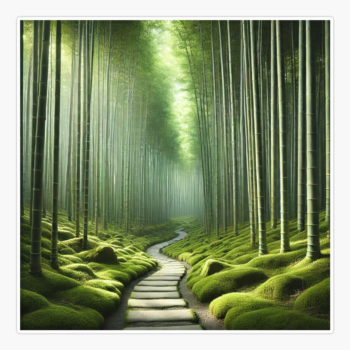 Maneki Serene Bamboo Forest Pathway In Japan Sticker, Phone Decal Water ...