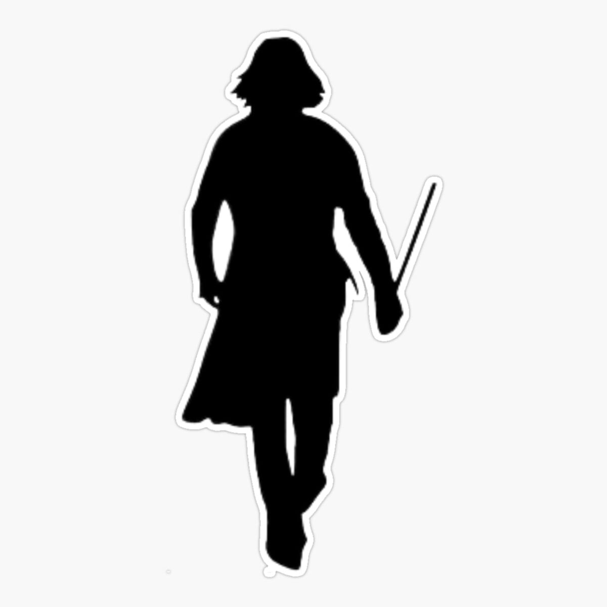 Maneki Serious Wizard Professor Teacher Silhouette Er, Phone Decal ...