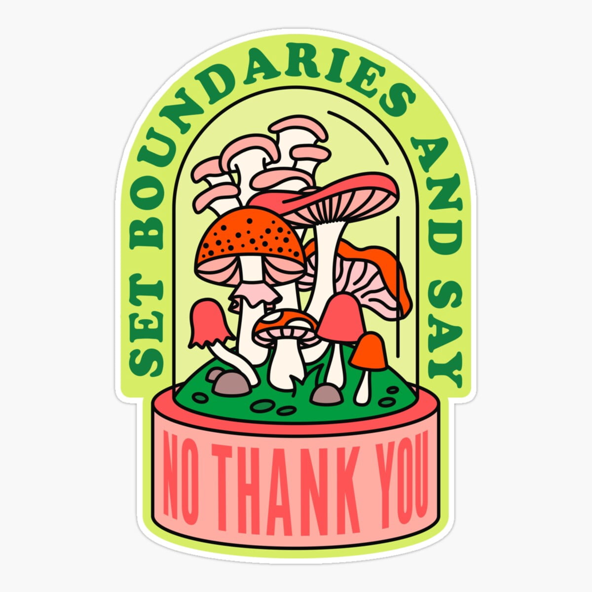 Maneki Set Boundaries And Say No Thank You Sticker, Phone Decal Water ...