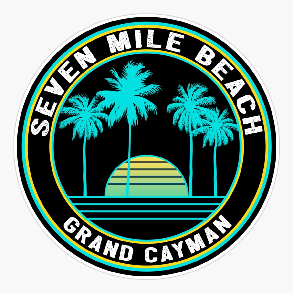 Maneki Seven Mile Beach Grand Cayman Islands Sticker, Phone Decal Water ...