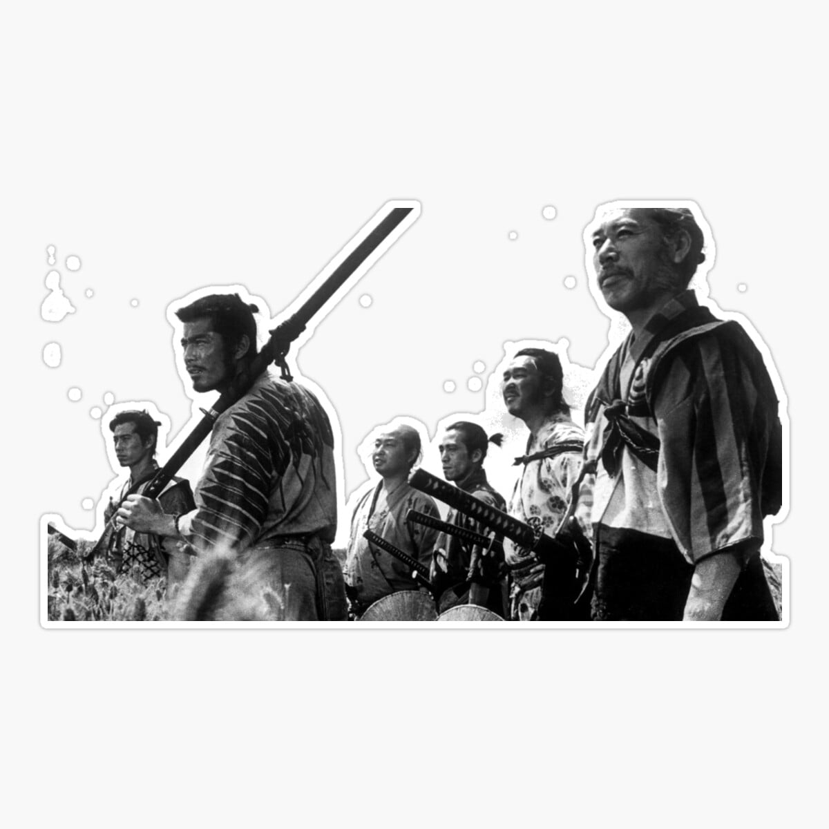 Maneki Seven Samurai Sticker, Phone Decal Water Bottle Stickers Car ...