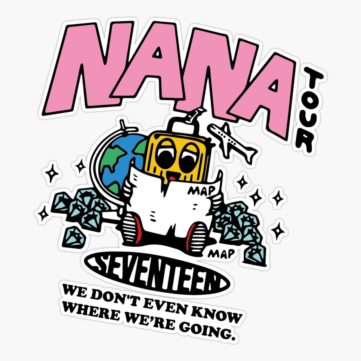 Maneki Seventeen Nana Tour Logo Sticker, Phone Decal Water Bottle ...