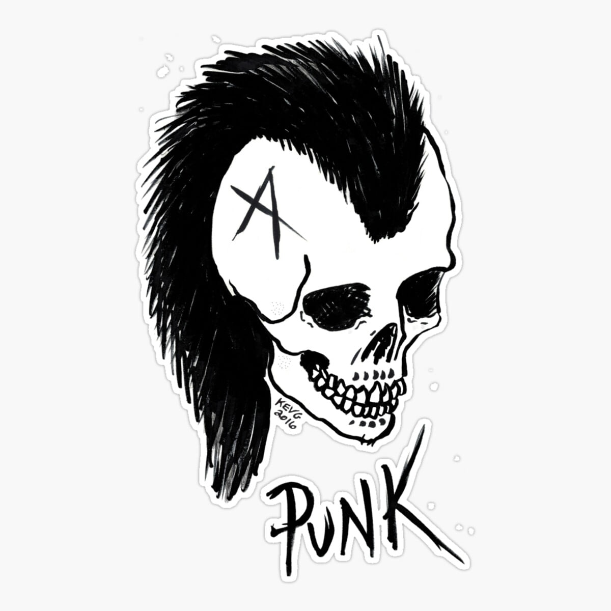 Maneki Seventies Punk - Art By Kev G Sticker, Phone Decal Water Bottle ...