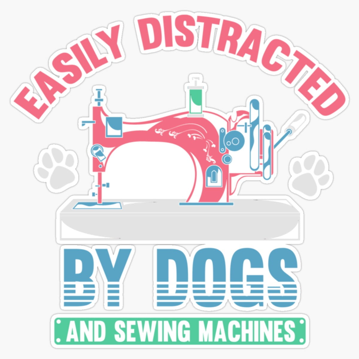 Maneki Sewer Dog Lover Seamstress Sewing Machine Animal Sewing Er ...