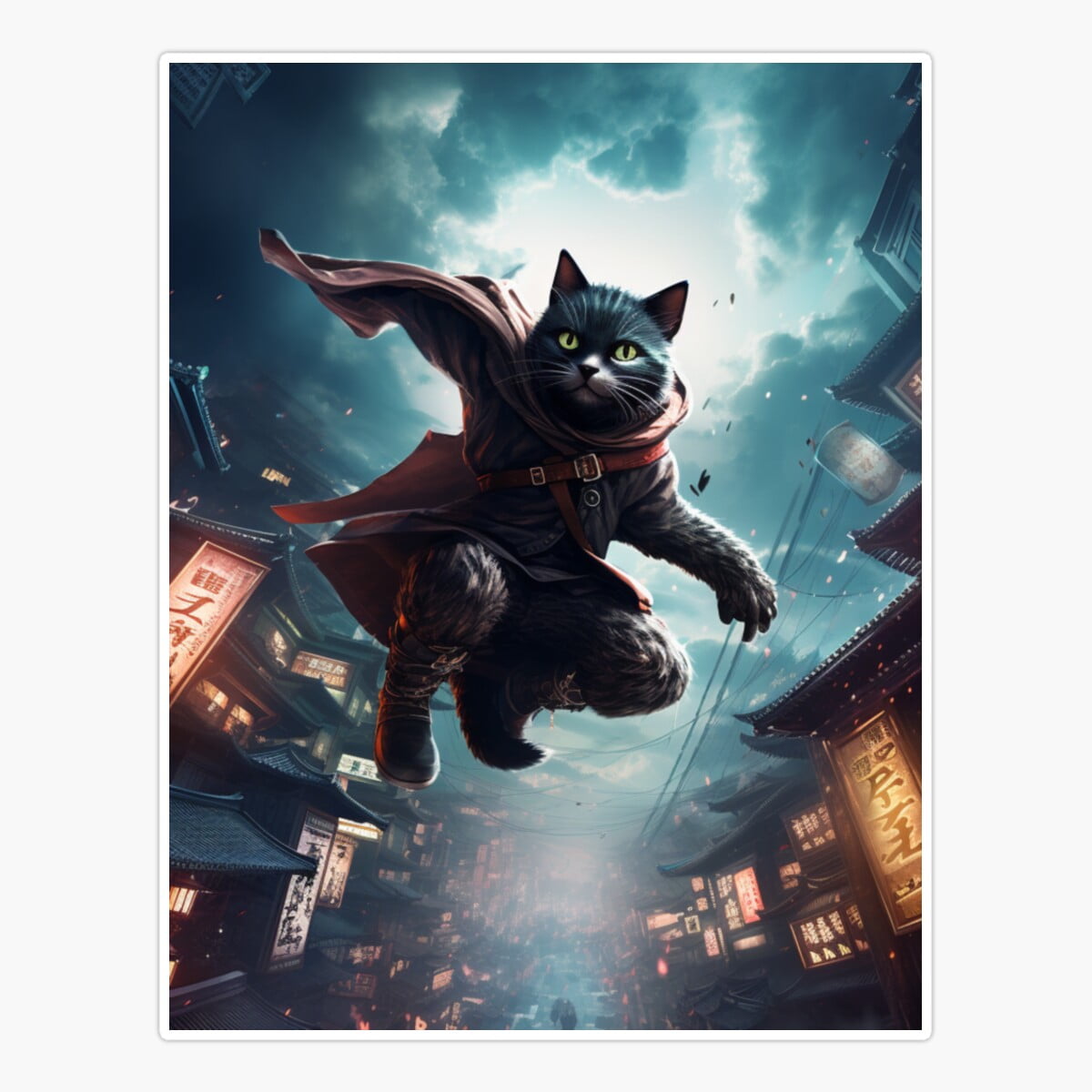 Maneki Shadow Guardian Sticker, Phone Decal Water Bottle Stickers Car ...