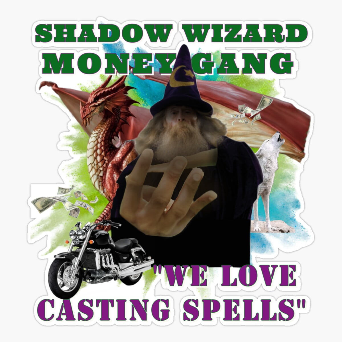Maneki Shadow Wizard Money Gang Sticker, Phone Decal Water Bottle ...