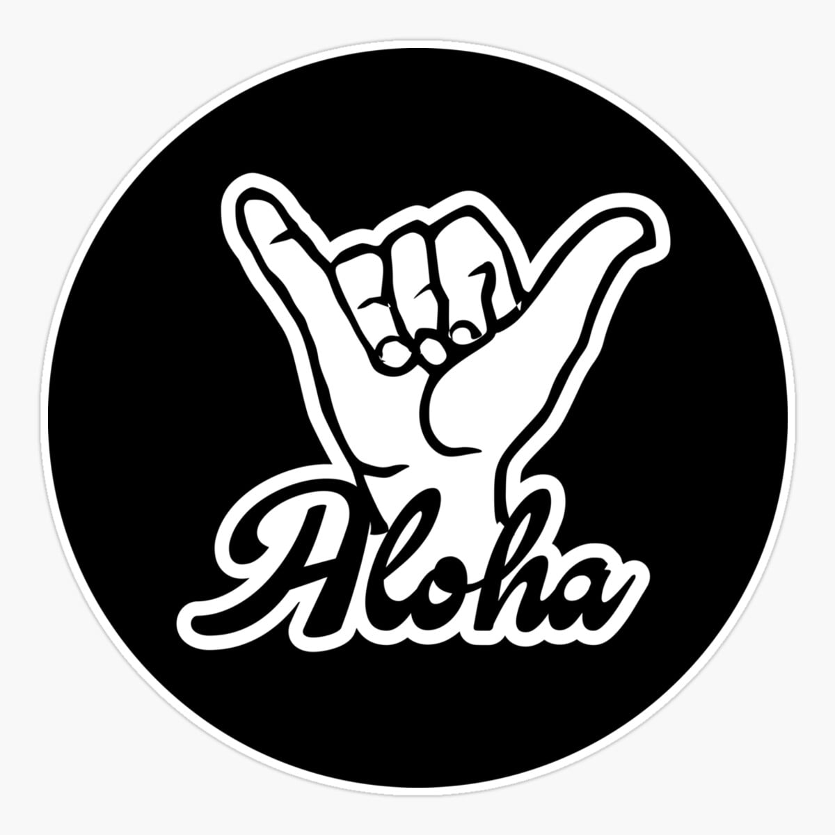 Maneki Shaka Hand, Aloha Sticker, Phone Decal Water Bottle Stickers Car ...