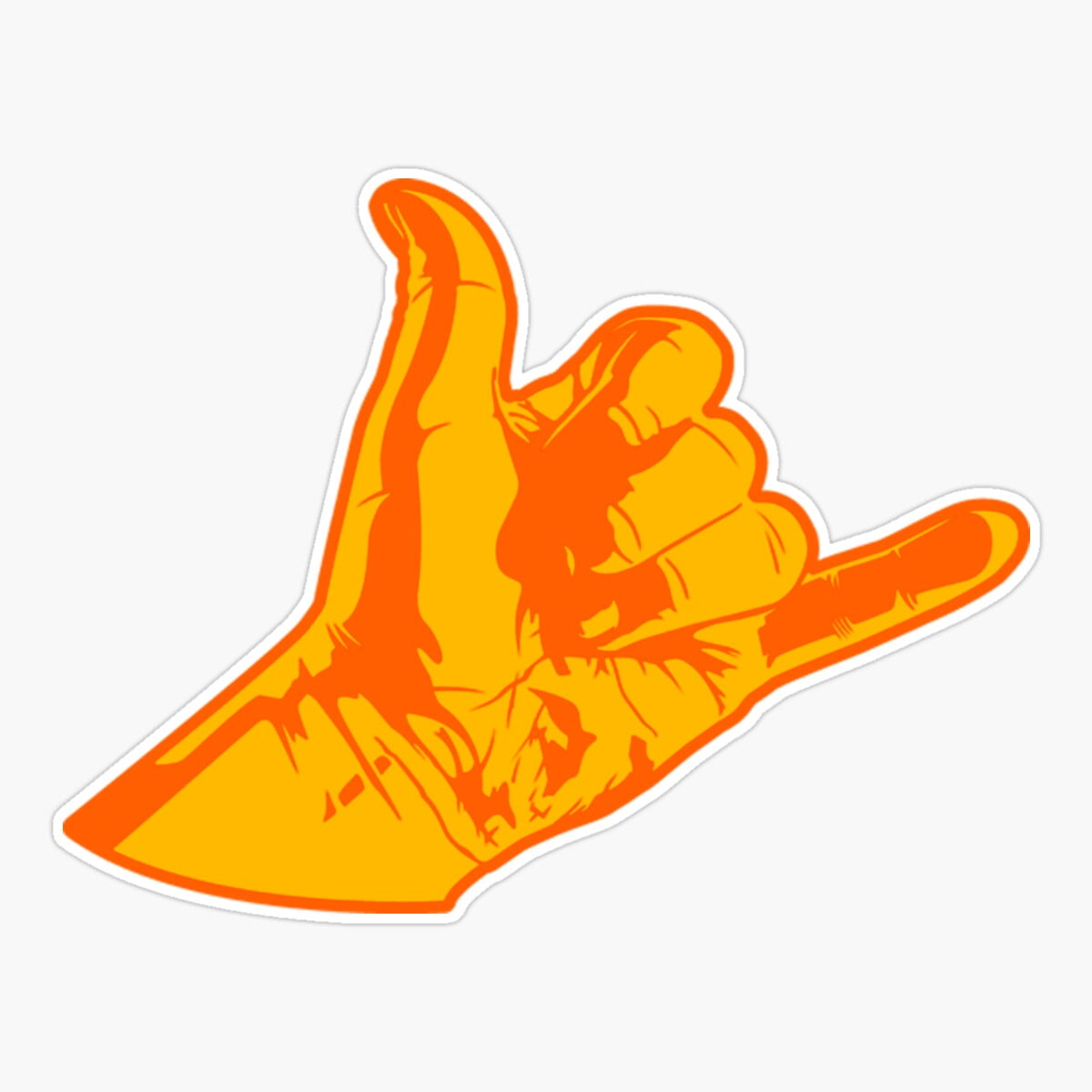 Maneki Shaka Orange Crush Sticker, Phone Decal Water Bottle Stickers ...