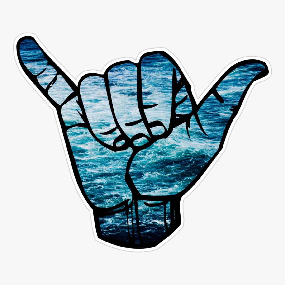 Maneki Shaka Sticker, Phone Decal Water Bottle Stickers Car Decals ...