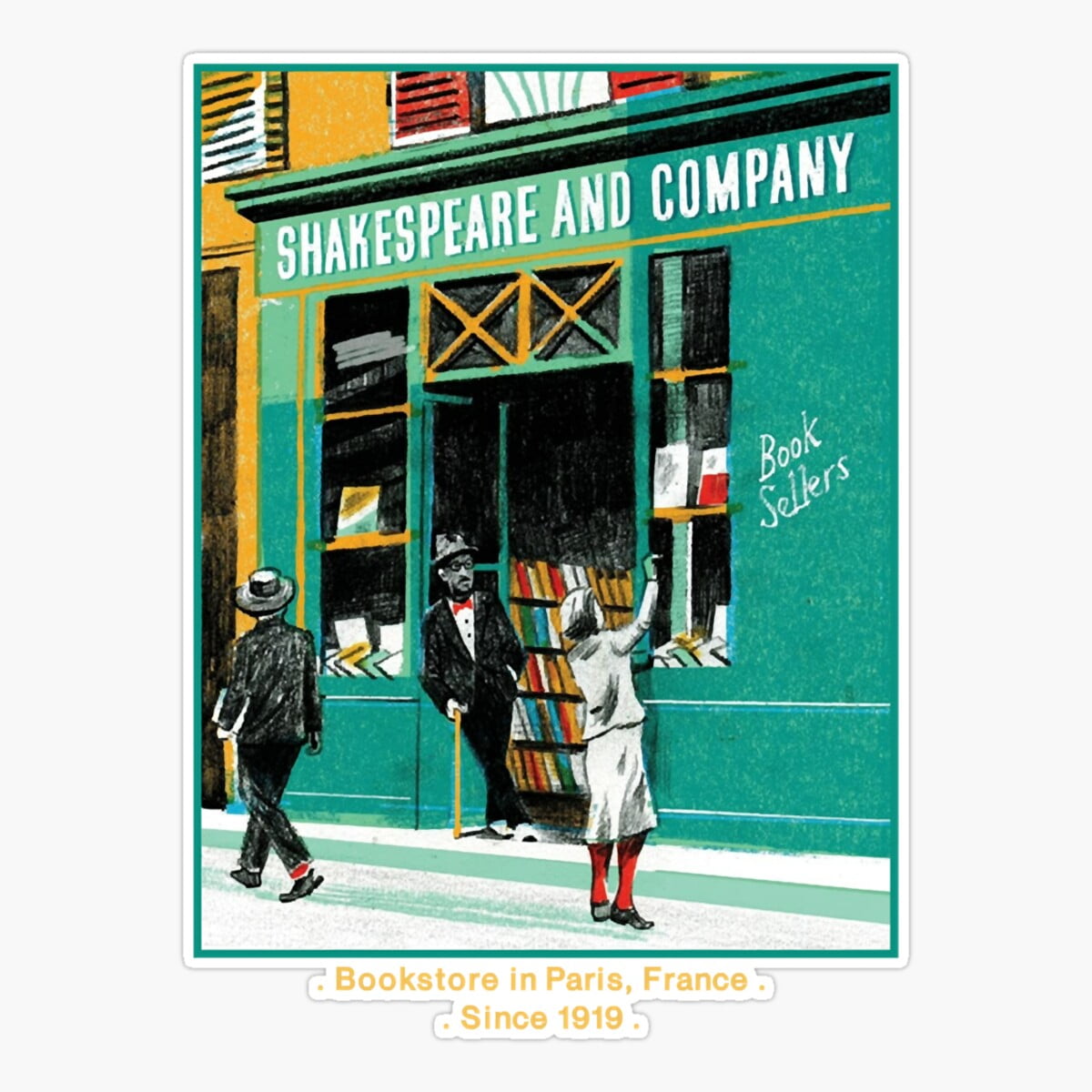 Maneki Shakespeare And Company Since 1919 Paris Sticker, Phone Decal ...