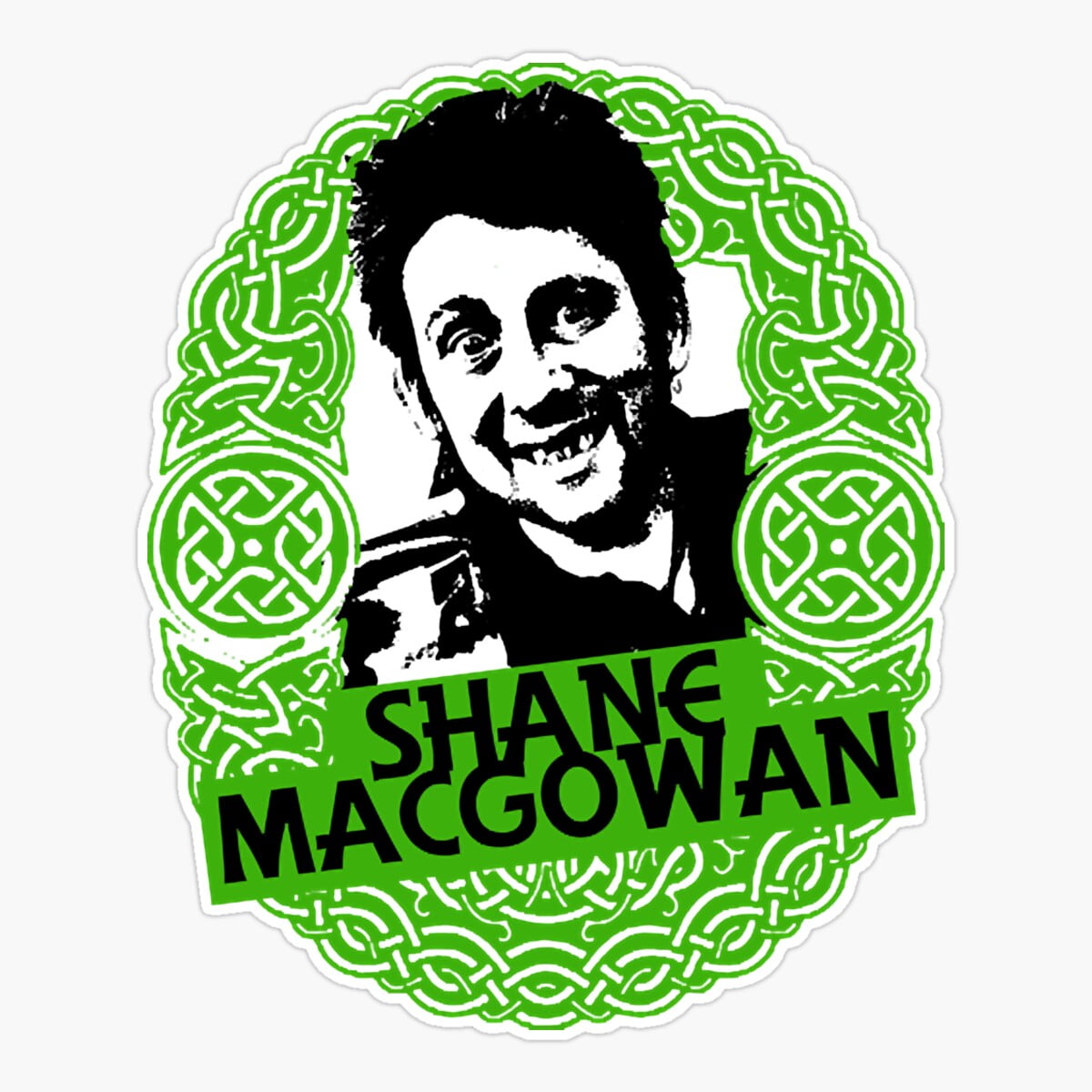 Maneki Shane Macgowan T-Shirt Sticker, Phone Decal Water Bottle ...