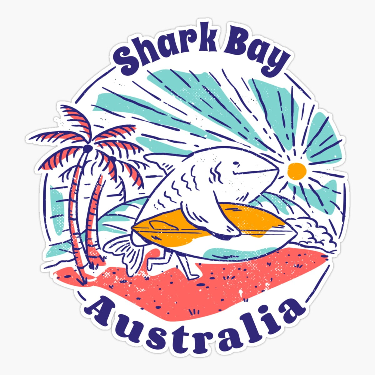 Maneki Shark Bay, Western Australia ( Shark Surfing) Sticker, Phone ...