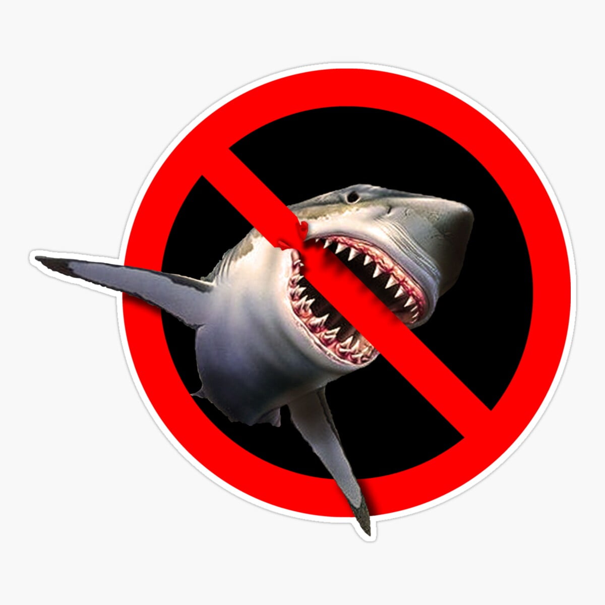 Maneki Shark Bite - Freedom From Saying No Er, Phone Decal Water Bottle ...