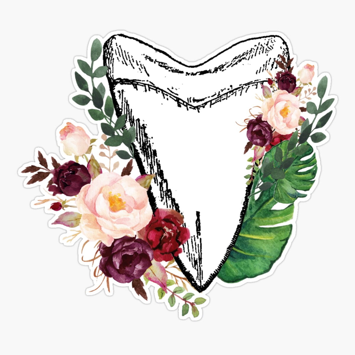 Maneki Shark Tooth Sticker, Phone Decal Water Bottle Stickers Car ...