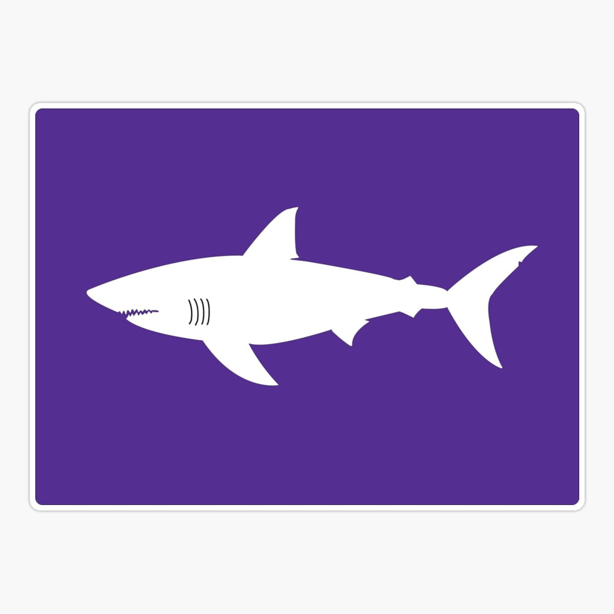 Maneki Shark Warning Flag Purple Sticker, Phone Decal Water Bottle ...