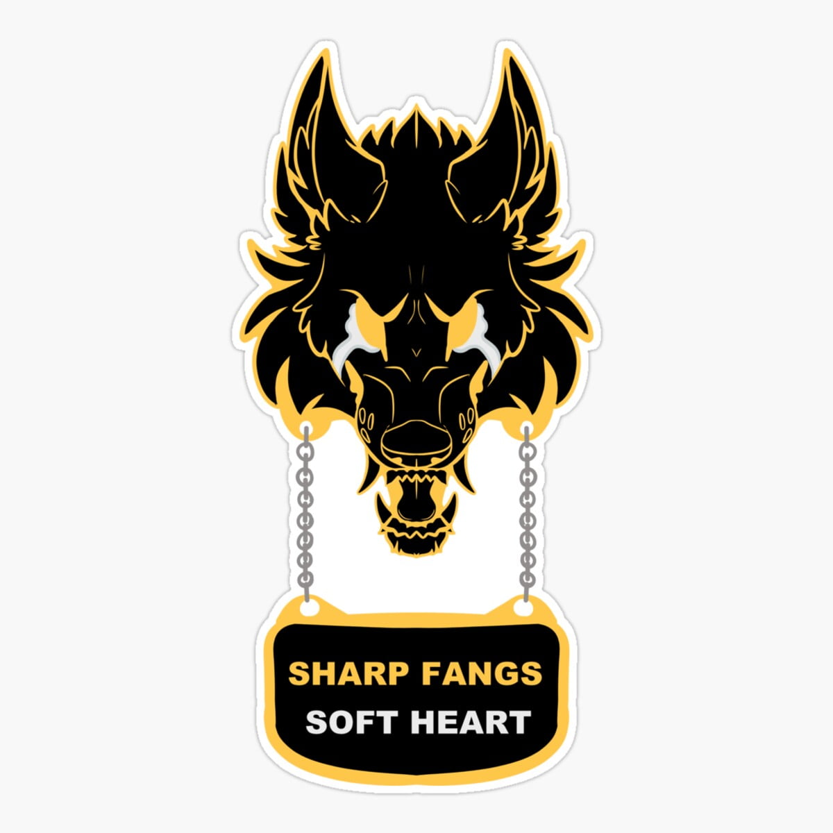 Maneki Sharp Fangs-Soft Heart Sticker, Phone Decal Water Bottle ...