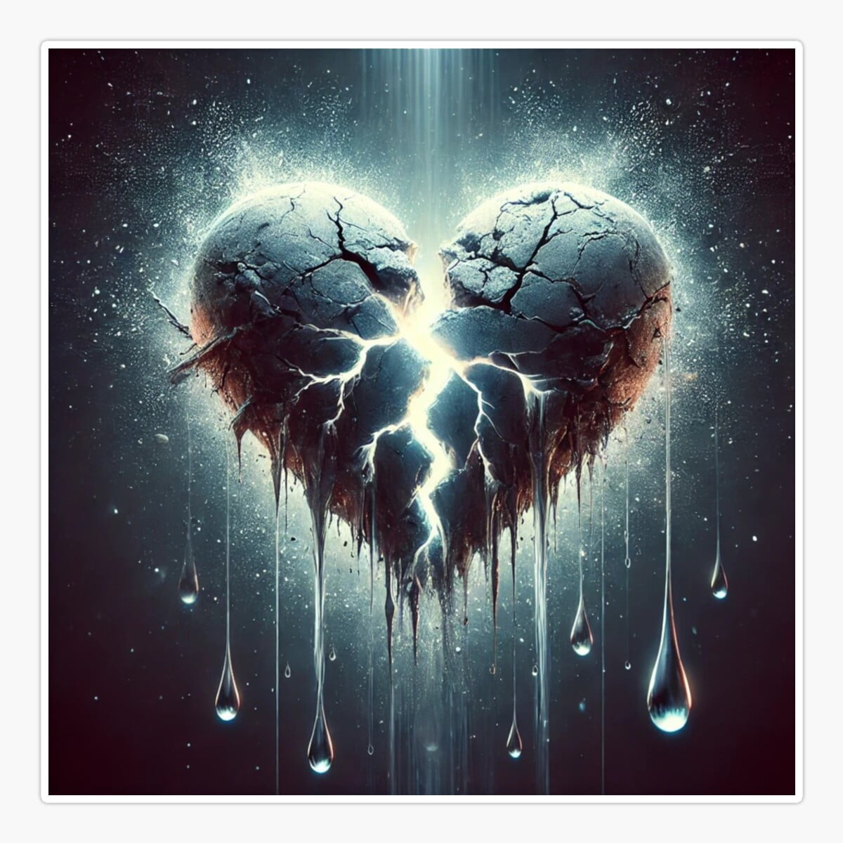 Maneki Shattered Heart: A Journey Through Pain And Light Sticker, Phone ...