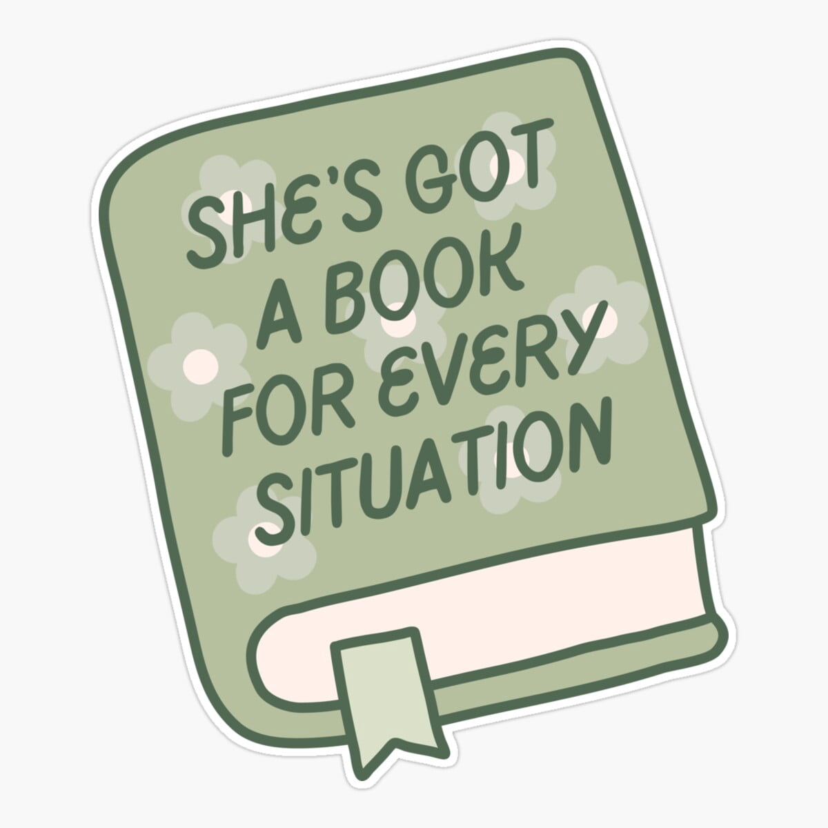 Maneki She'S Got A Book For Every Situation Green Book Sticker, Phone ...