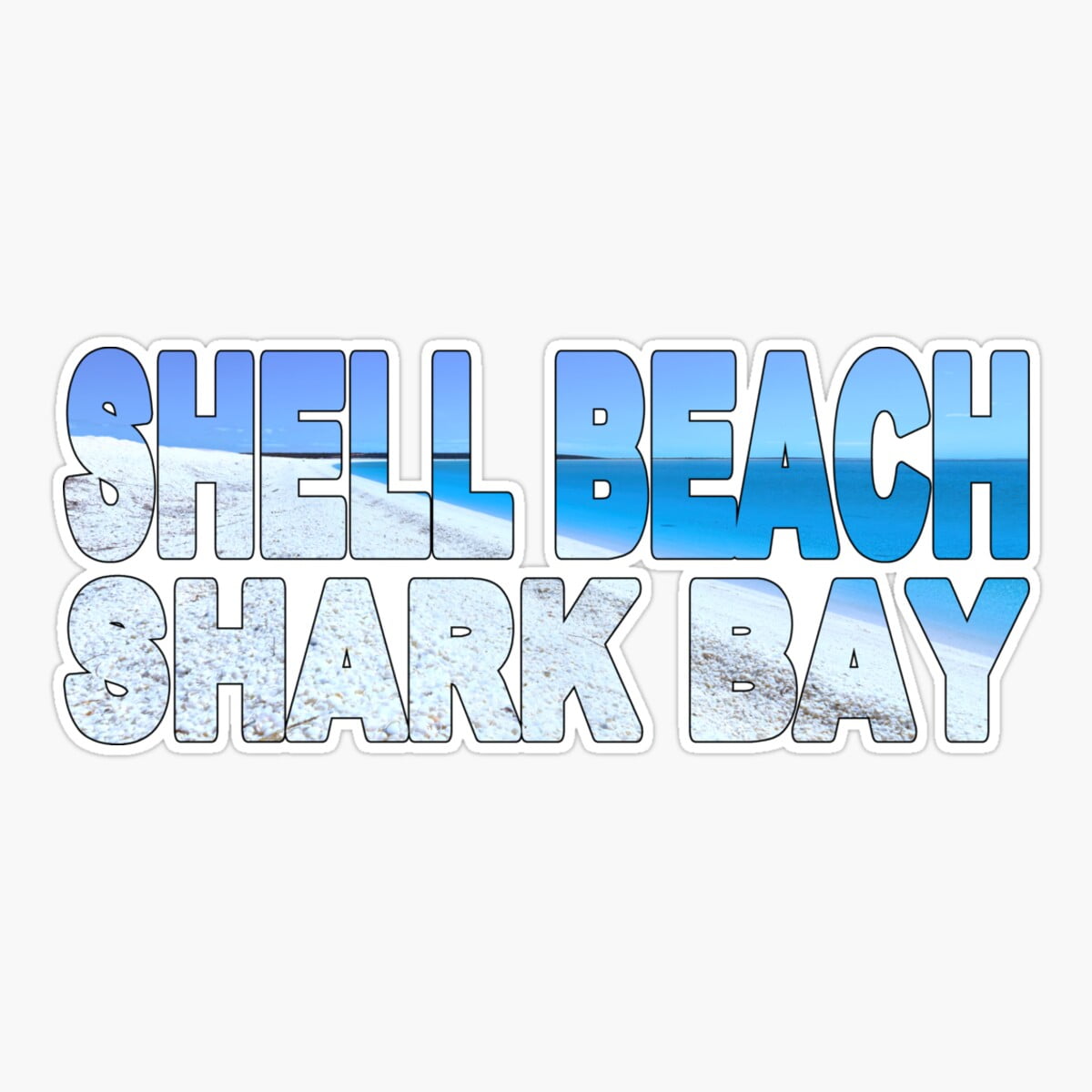 Maneki Shell Beach Shark Bay - Western Australia Sticker, Phone Decal ...