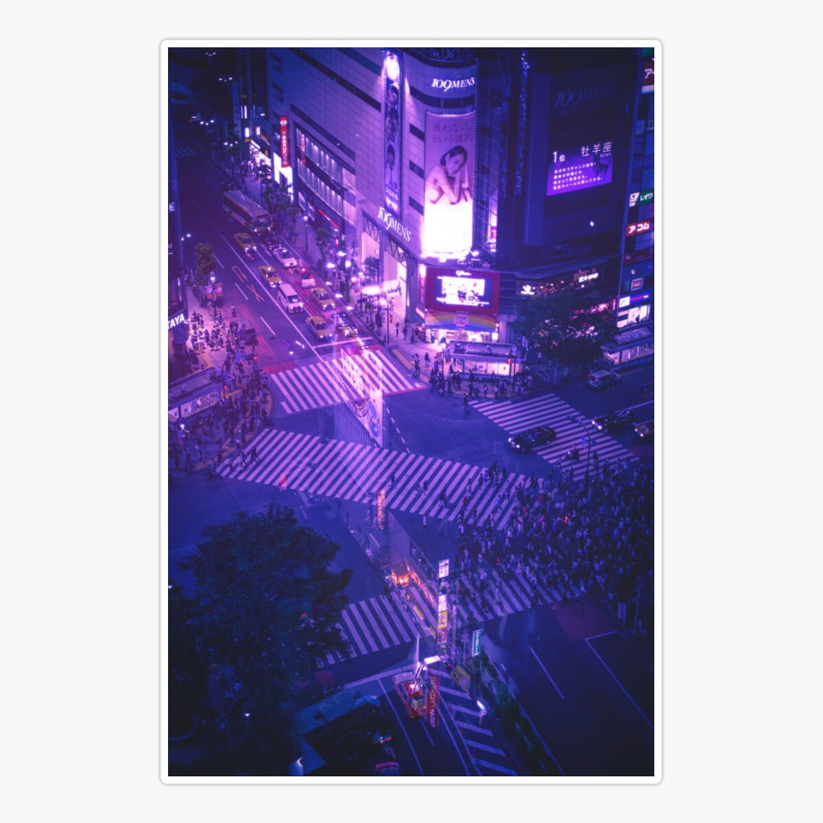 Maneki Shibuya Crossing In Tokyo Japan Sticker, Phone Decal Water ...