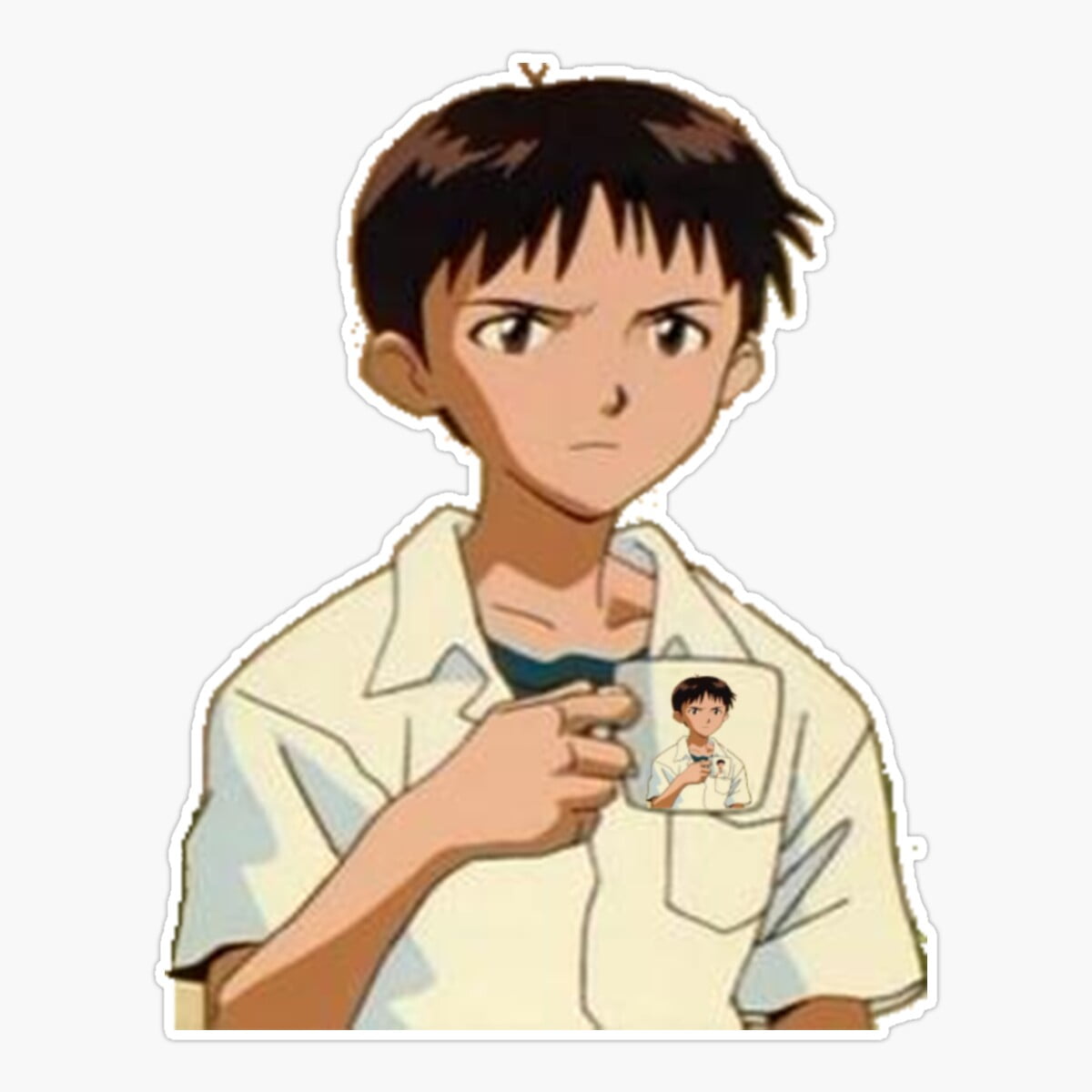 Maneki Shinji Holding Shinji Holding Shinji Holding Shinji Sticker ...