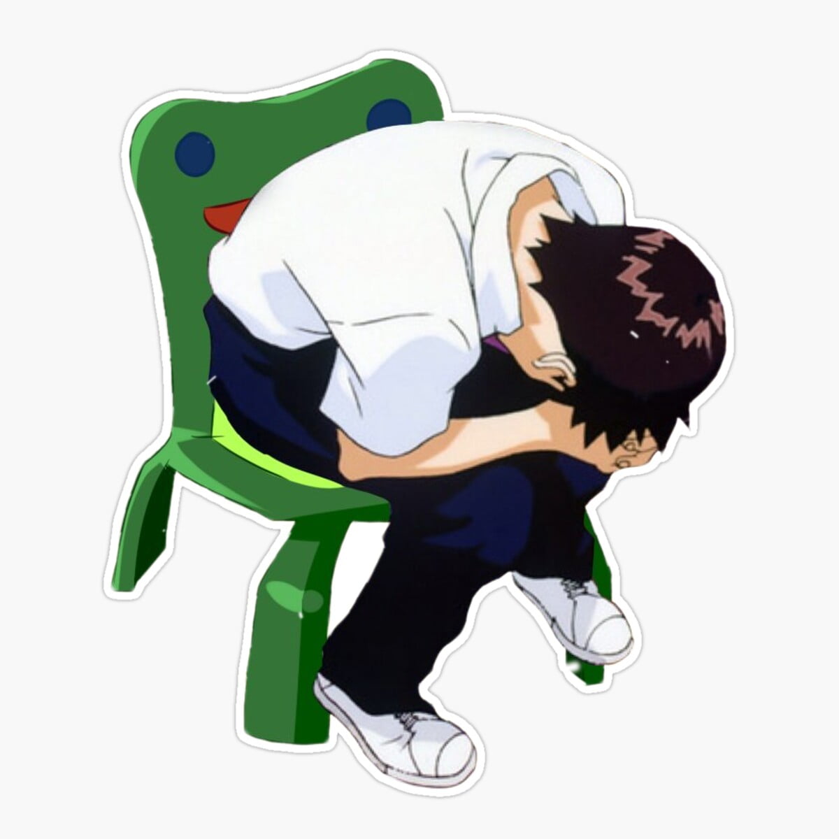 Maneki Shinji On A Froggy Chair Sticker, Phone Decal Water Bottle ...