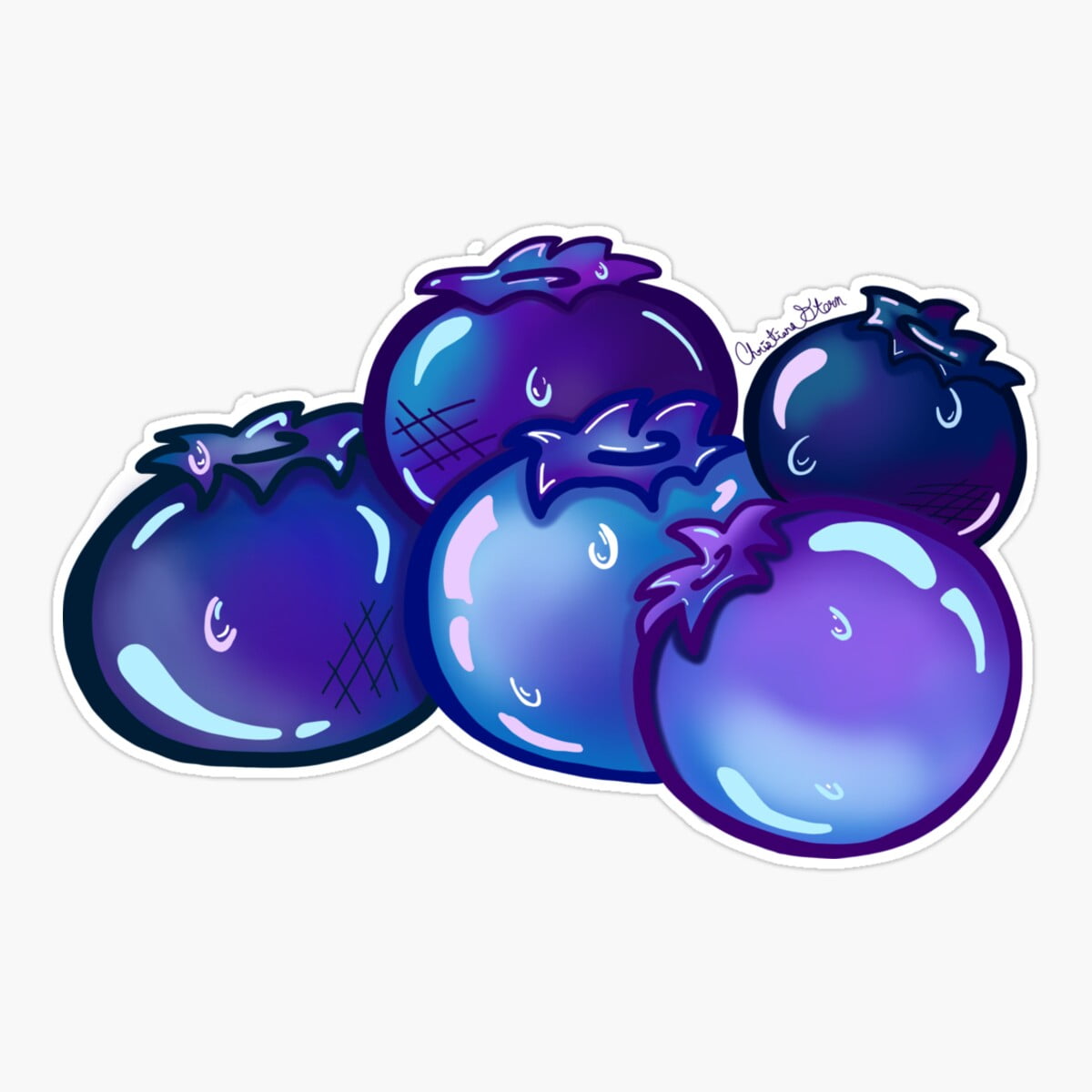 Maneki Shiny Blueberries Er, Phone Decal Water Bottle Stickers Car ...