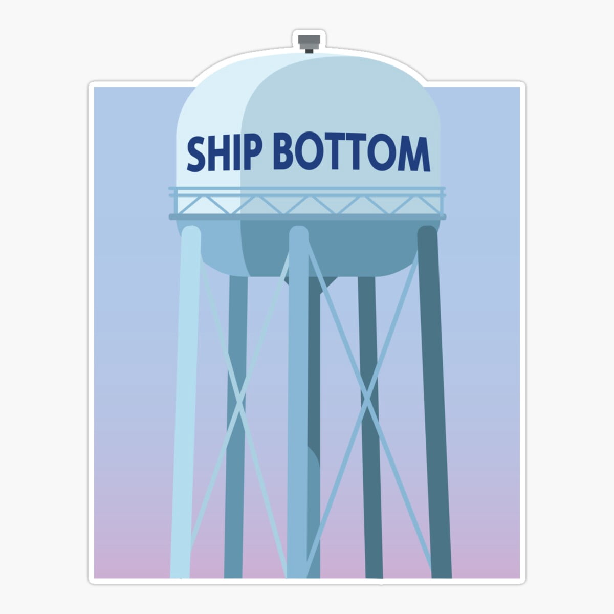 Maneki Ship Bottom Water Tower Sticker, Phone Decal Water Bottle ...