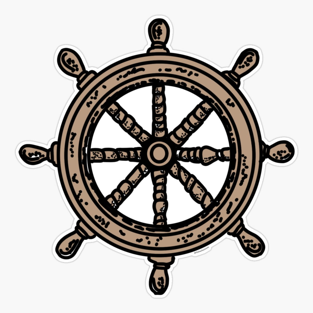 Maneki Ship’S Wheel Er, Phone Decal Water Bottle Stickers Car Decals ...