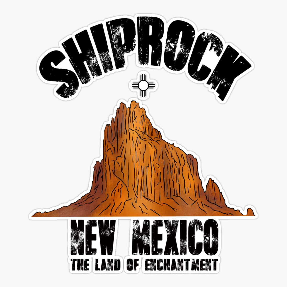 Maneki Shiprock New Mexico Winged Rock Navajo Nation Sticker, Phone ...