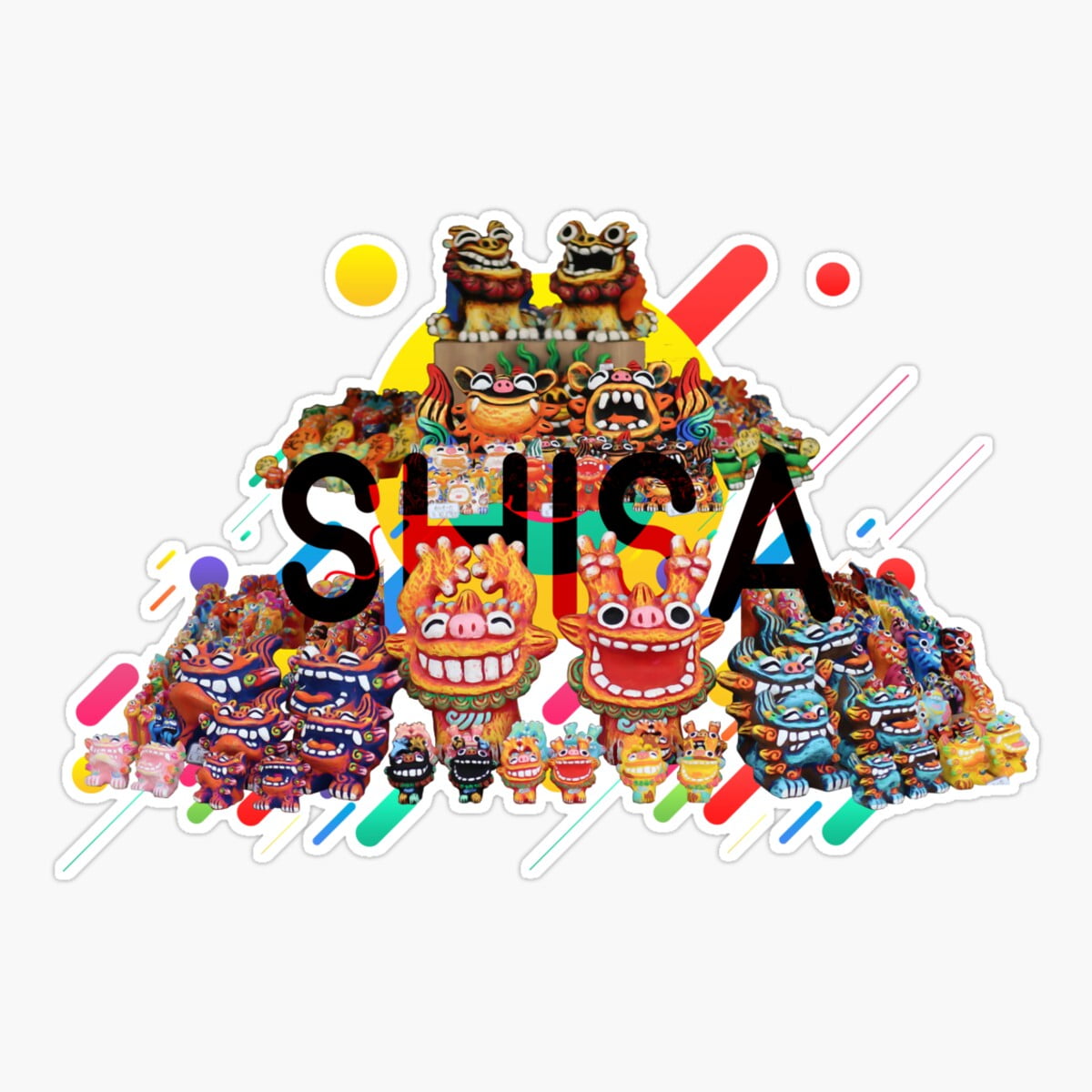 Maneki Shisa Family Sticker, Phone Decal Water Bottle Stickers Car ...