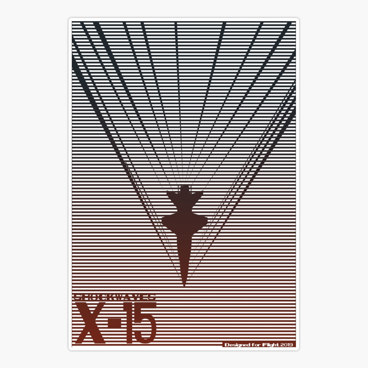 Maneki Shockwave X-15 | Retro Supersonic Airplane Art Sticker, Phone ...