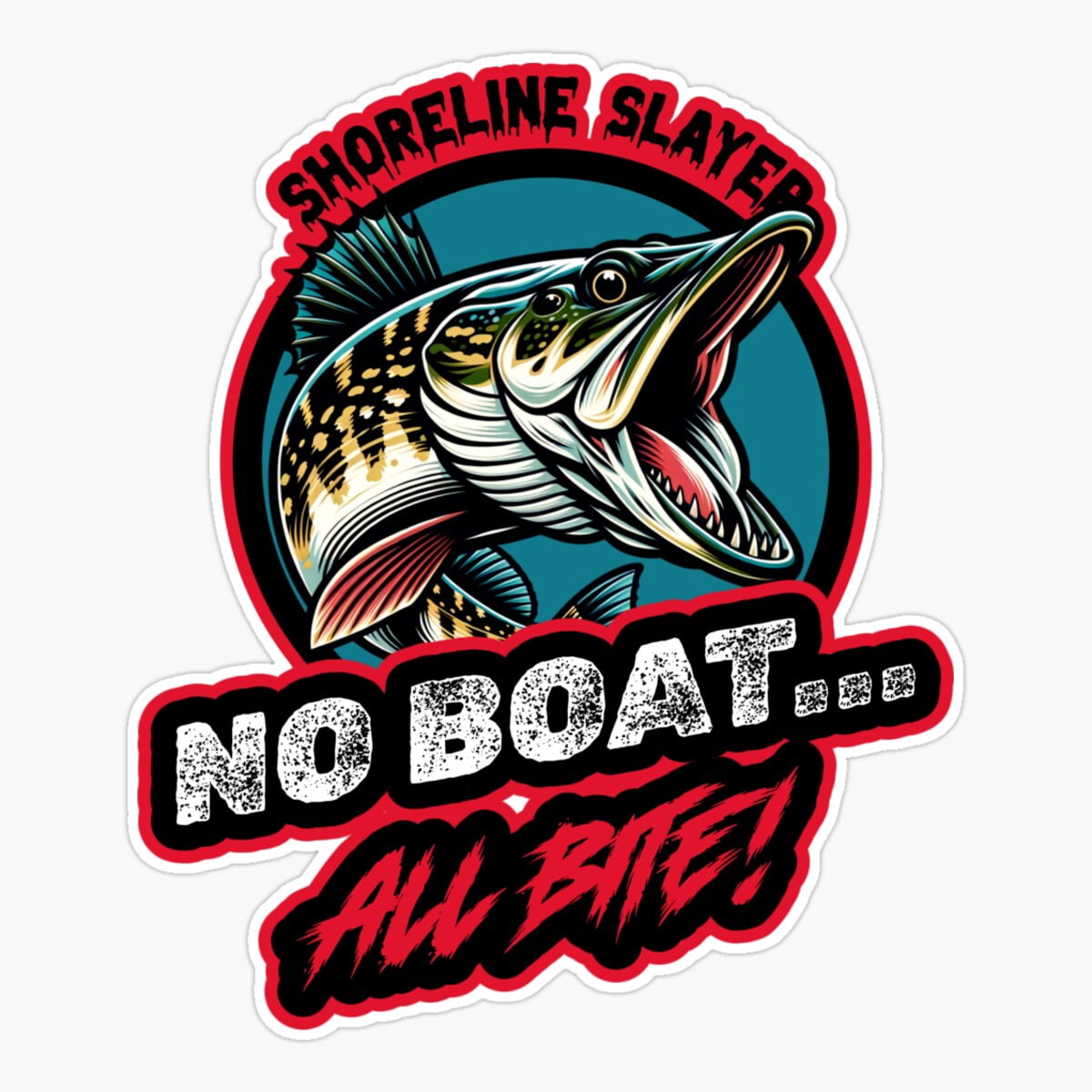 Maneki Shoreline Slayer: No Boat...All Bite! Er, Phone Decal Water ...