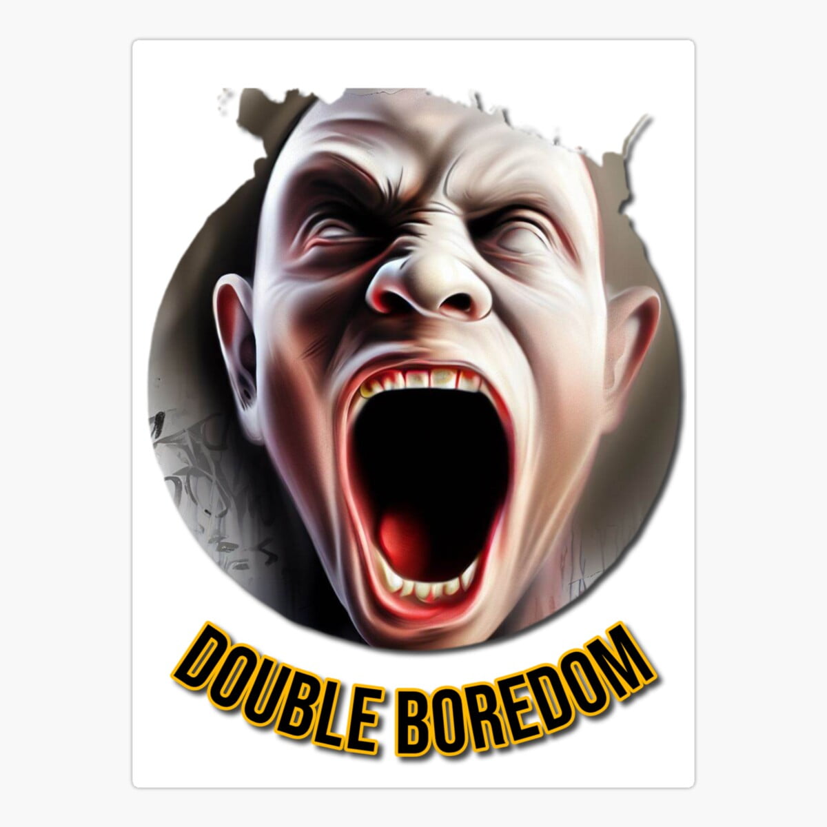 Maneki Shout With Double Boredom Sticker, Phone Decal Water Bottle ...