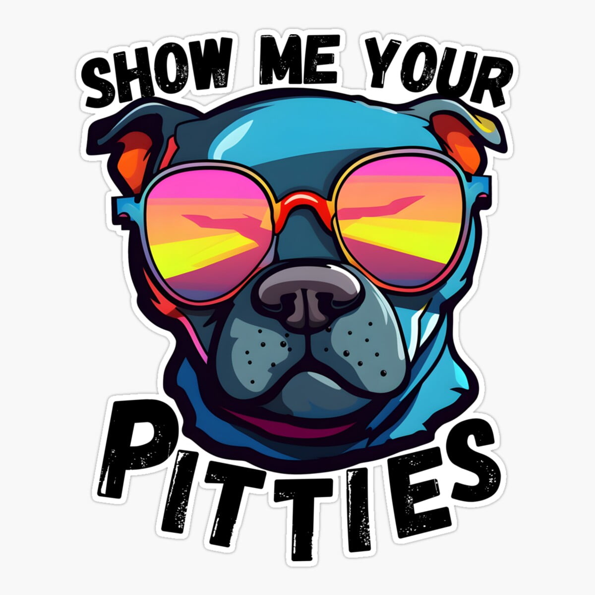 Maneki Show Me Your Pitties - Funny Pit Bull Lover Er, Phone Decal ...
