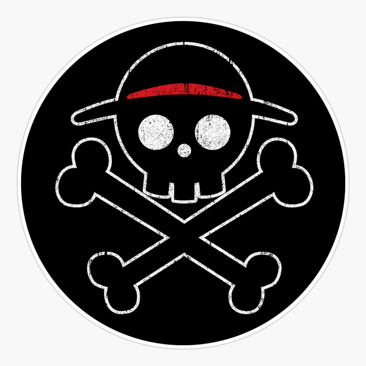 Maneki Shp Skull And Bones (Chest Pocket) Sticker, Phone Decal Water ...